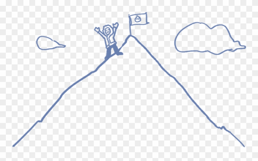 Doodle Of Person Climbing Mountain - Silver Lining Png Clipart (#435088 ...