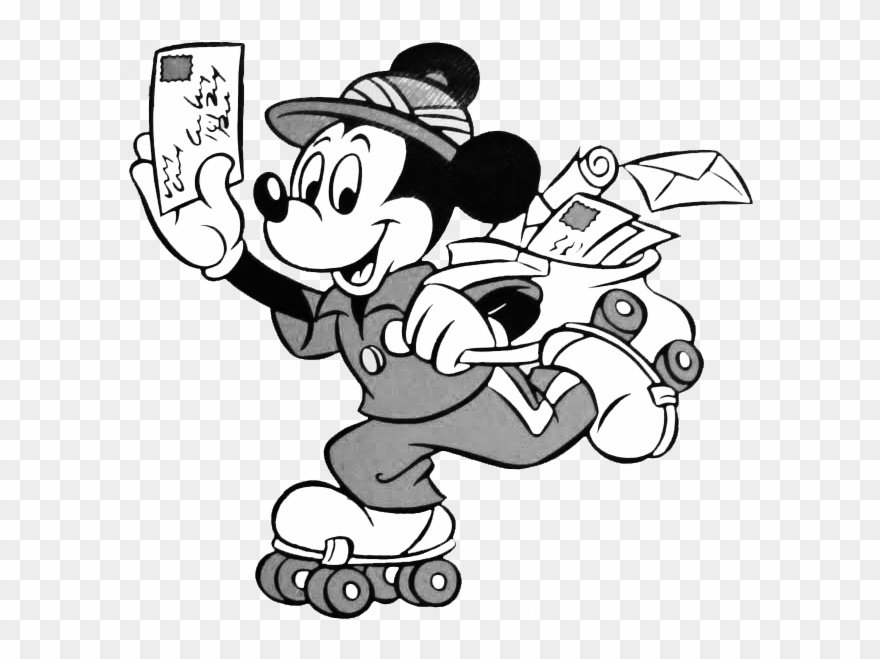 Download Black & White Mickey Clipart Black Mail Man Clipart - Mickey ...