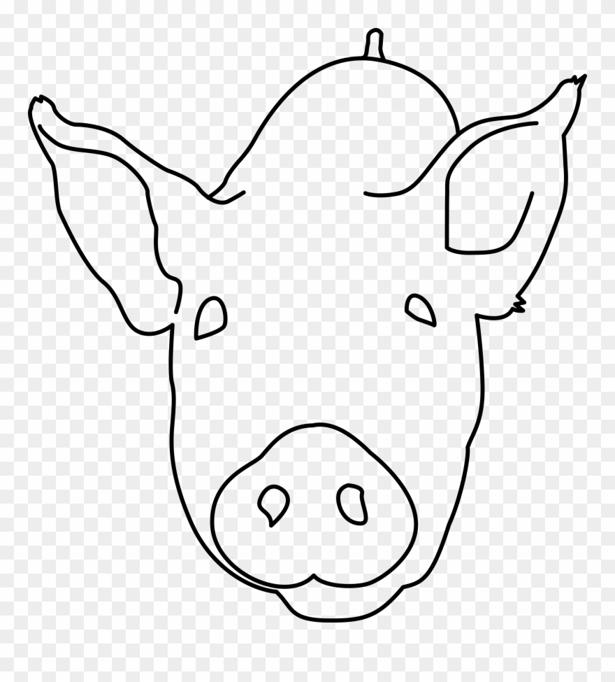 Download Big Image - Outline Of Pig Head Clipart (#454738) - PinClipart