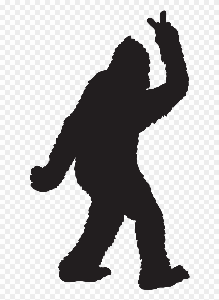 Download Bigfoot Throwing Peace Sign Sticker - Bigfoot Decal Clipart ...