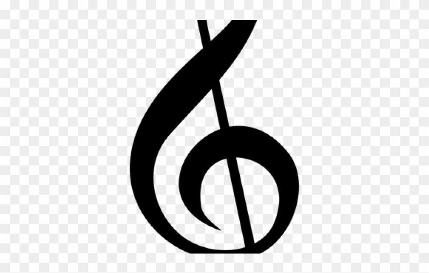 Sheet Music Clipart Symbol Clear Background - Treble Clef - Png ...