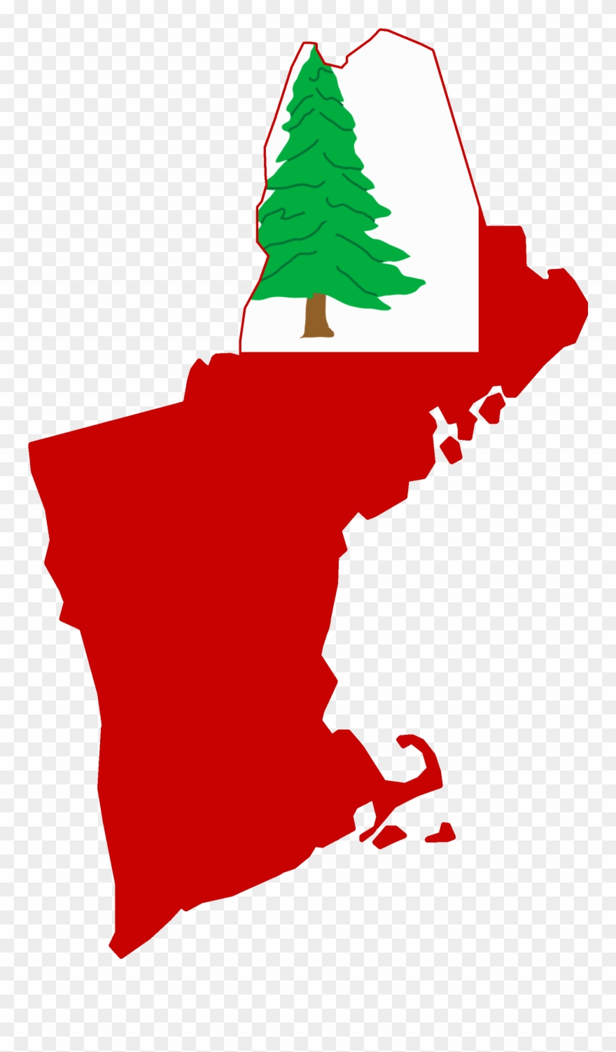 Download File Flag Map Of - New England Region United States Clipart ...