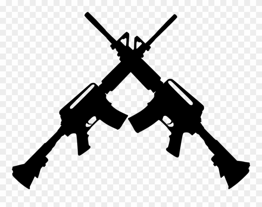 Assault Riffle Clipart Cross - Guns Making An X - Png Download (#477800 ...