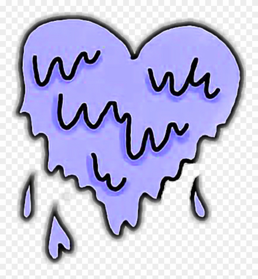 Download #heart #hearts #purple #blue #drip #dripping #tumblr Clipart ...