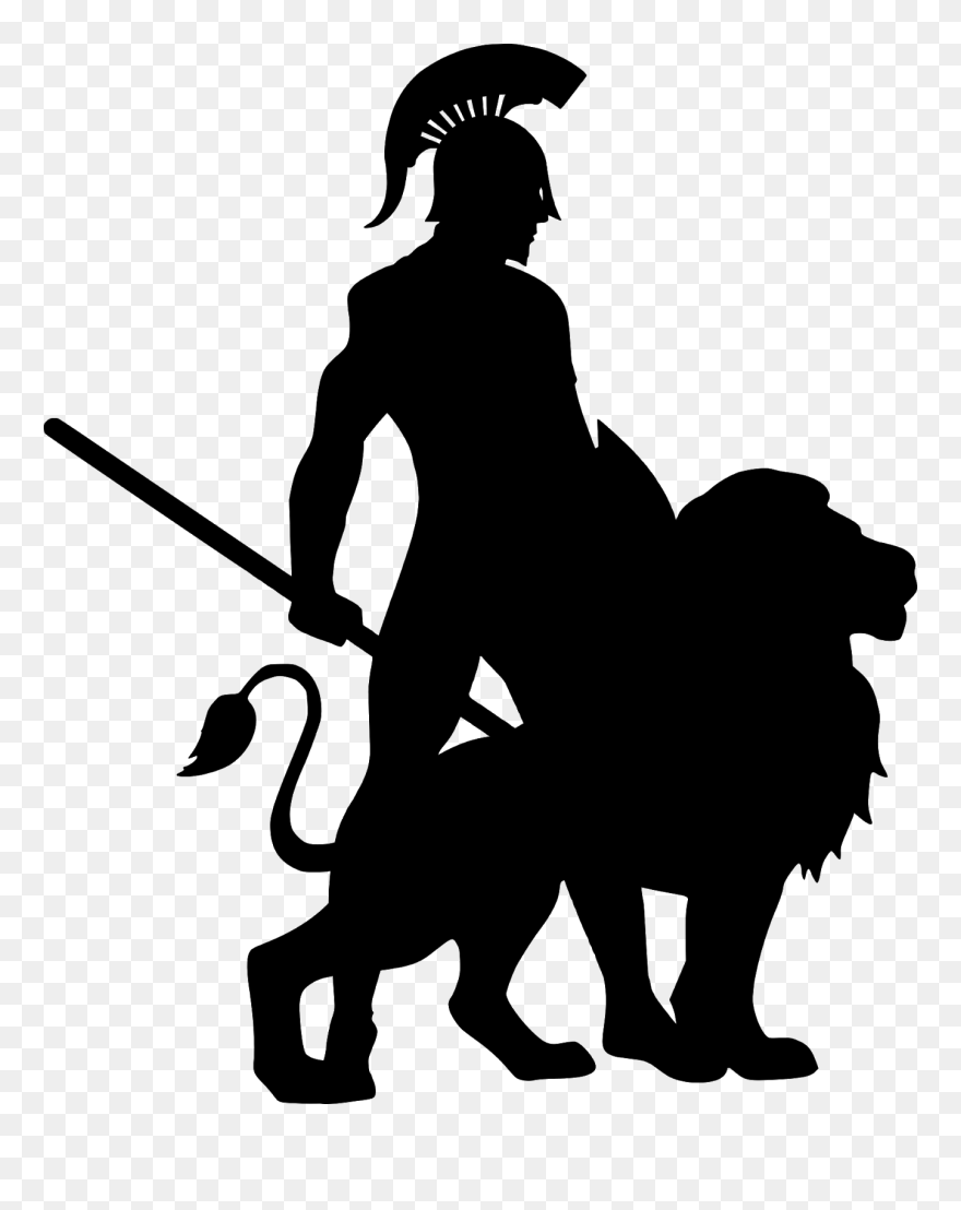 Lion Spartan Silhouette Army Roman Soldier Animal - Spartan Warrior ...