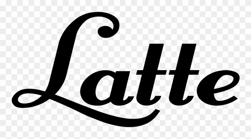 Download Latte Coffee Word Decal & Sticker - Calligraphy Clipart ...