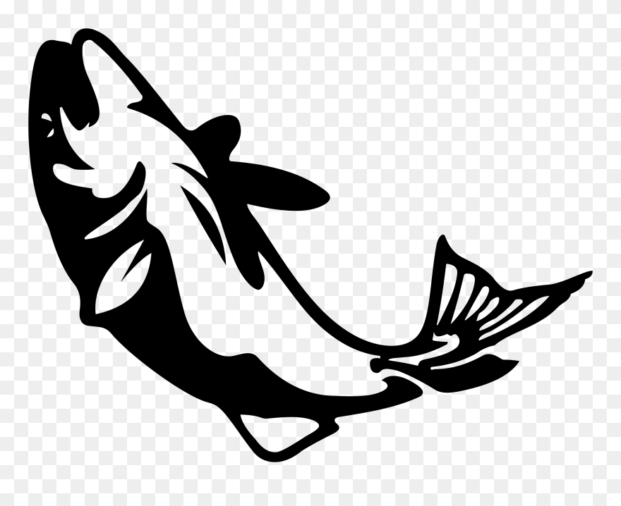 Download Fish Silhouette Drawing Clip Art - Fish On Hook Silhouette ...