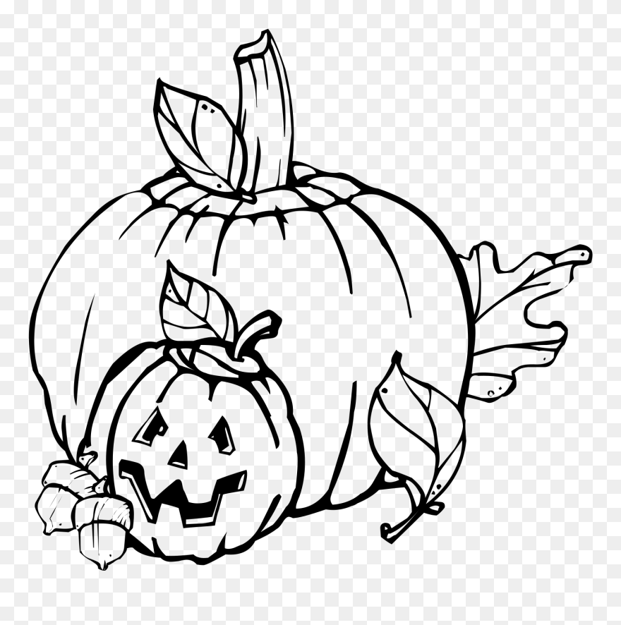 Fall Pumpkin Black And White Clipart Clip Freeuse Stock - October ...