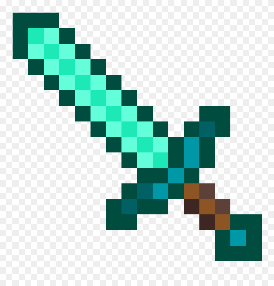 Minecraft Diamond Sword Clipart (#5197666) - PinClipart
