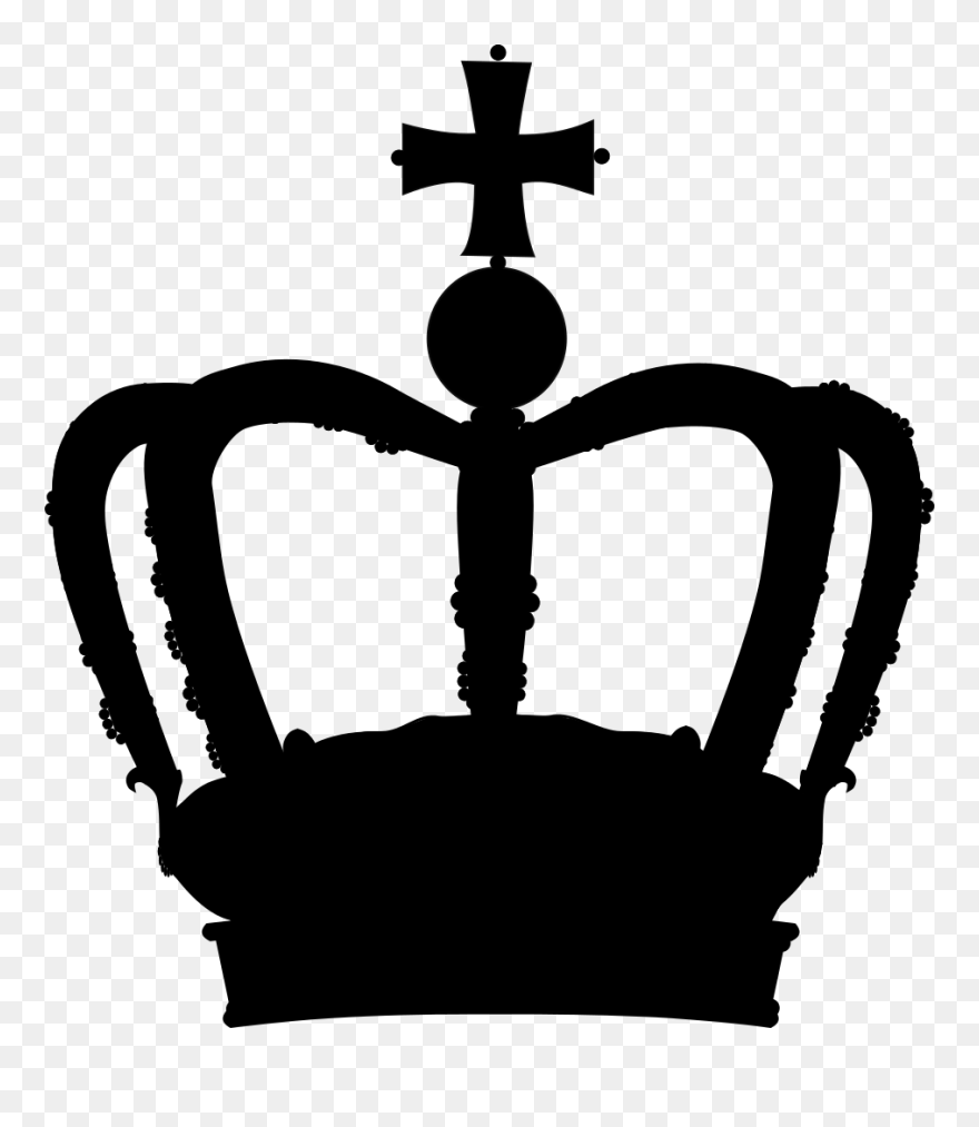 Clip Art Silhouette - Symbol With Cross And Crown - Png Download ...
