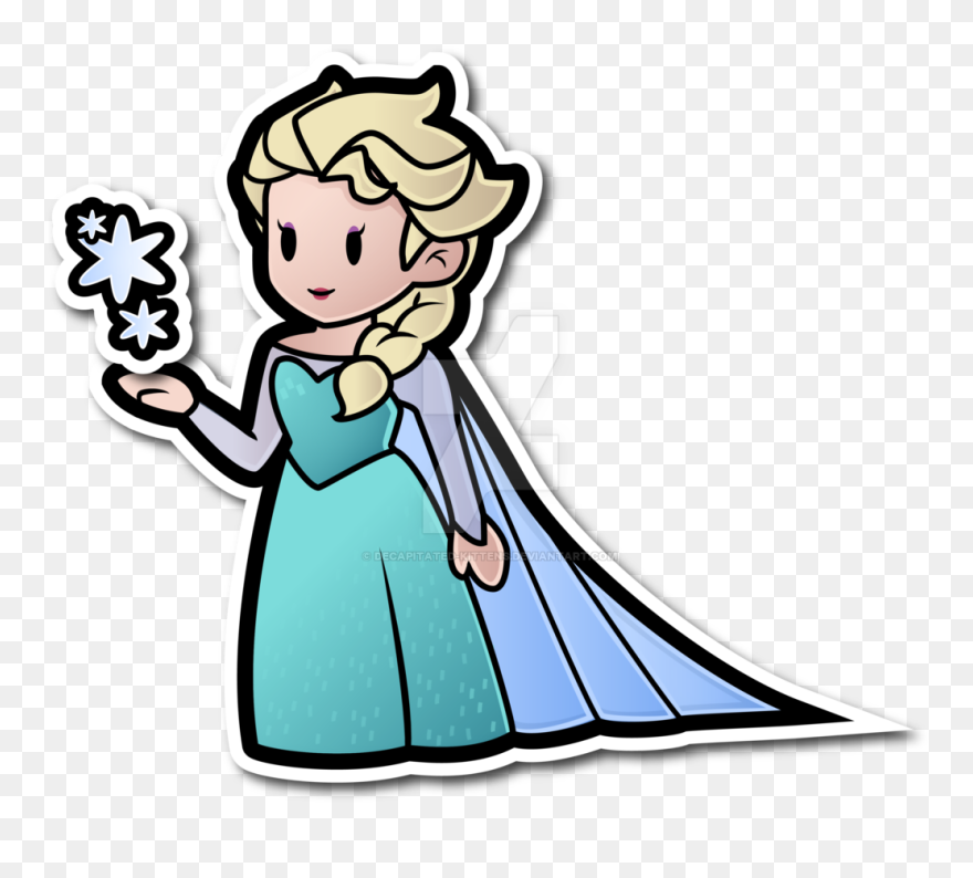 Download Elsa As A Paper Doll Drawing By - Paper Mario Elsa Clipart ...