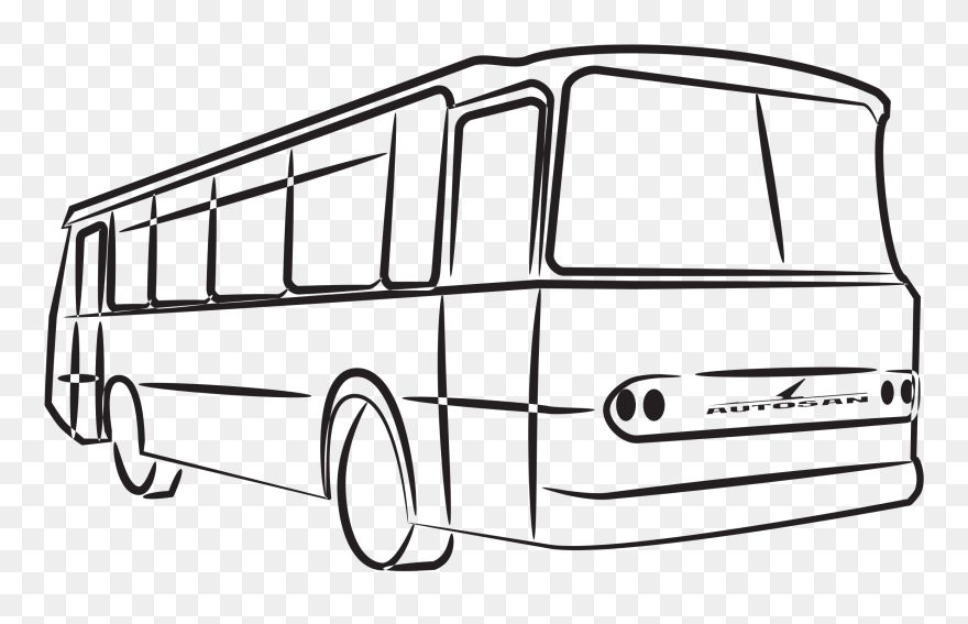 Download Coloring Clipart Bus - Bus Clipart Black And White Png ...