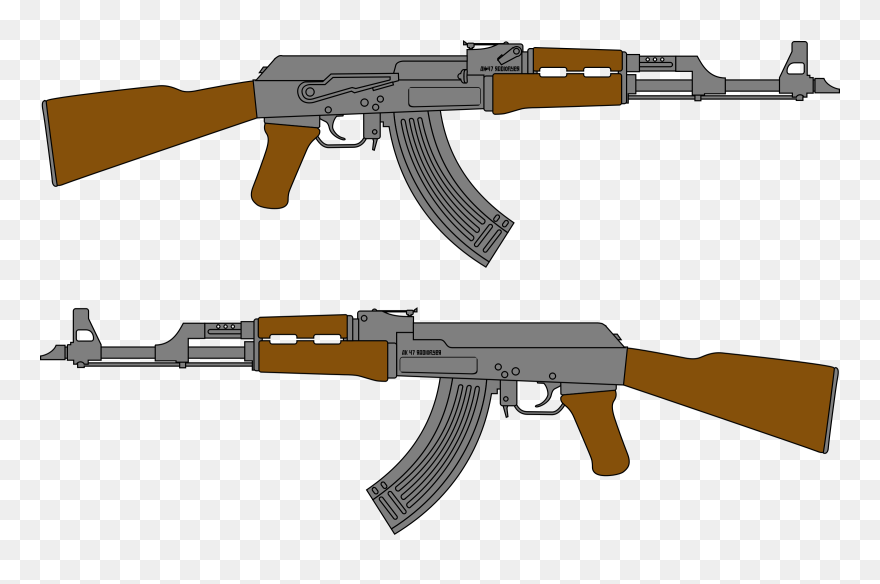 Download Ak 47, Drawn Rifle Pencil And Color Drawn Rifle - Ak 47 Line ...