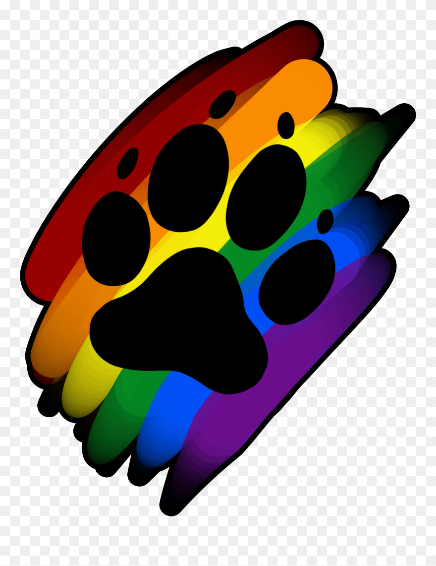 Rainbow Clipart Dog - Rainbow Furry Paw Print - Png Download (#5234220 ...