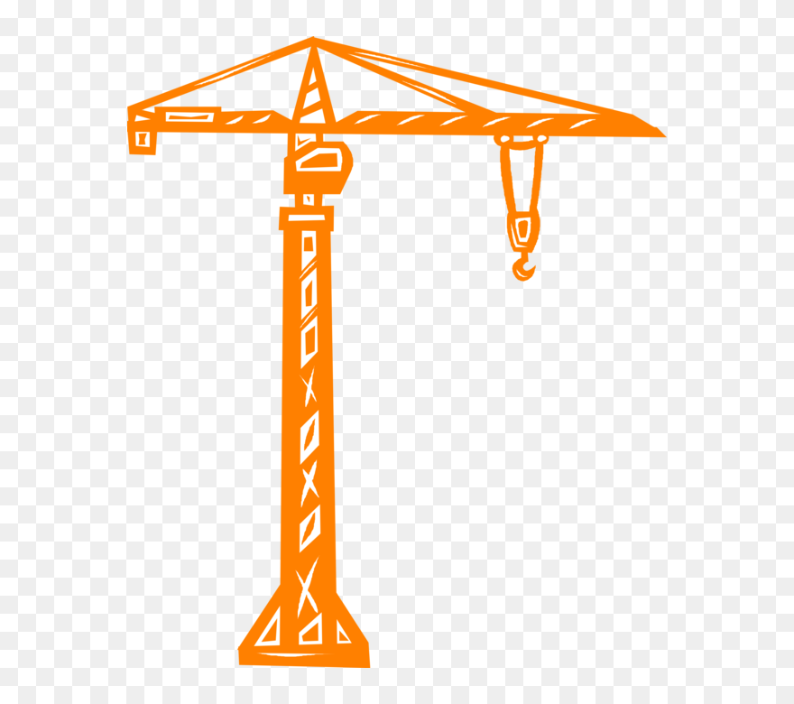 Vector Illustration Of Construction Industry Crane - Kran Clipart Png ...