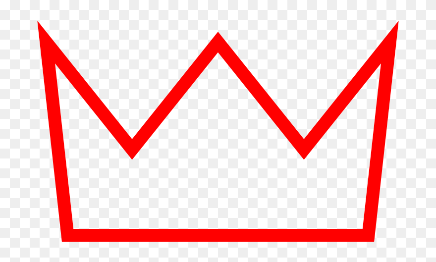 Red Outline Crown - Simple Crown Png Transparent Clipart (#5239081 ...