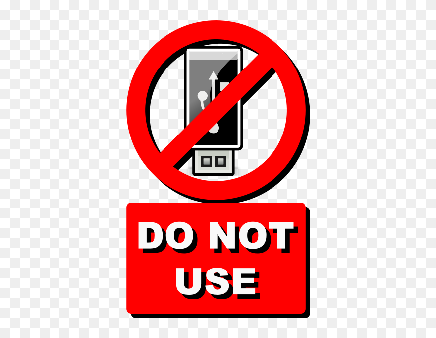 Download Vector Clip Art Of Do Not Use Usb Stick Label - No Flash Drive ...