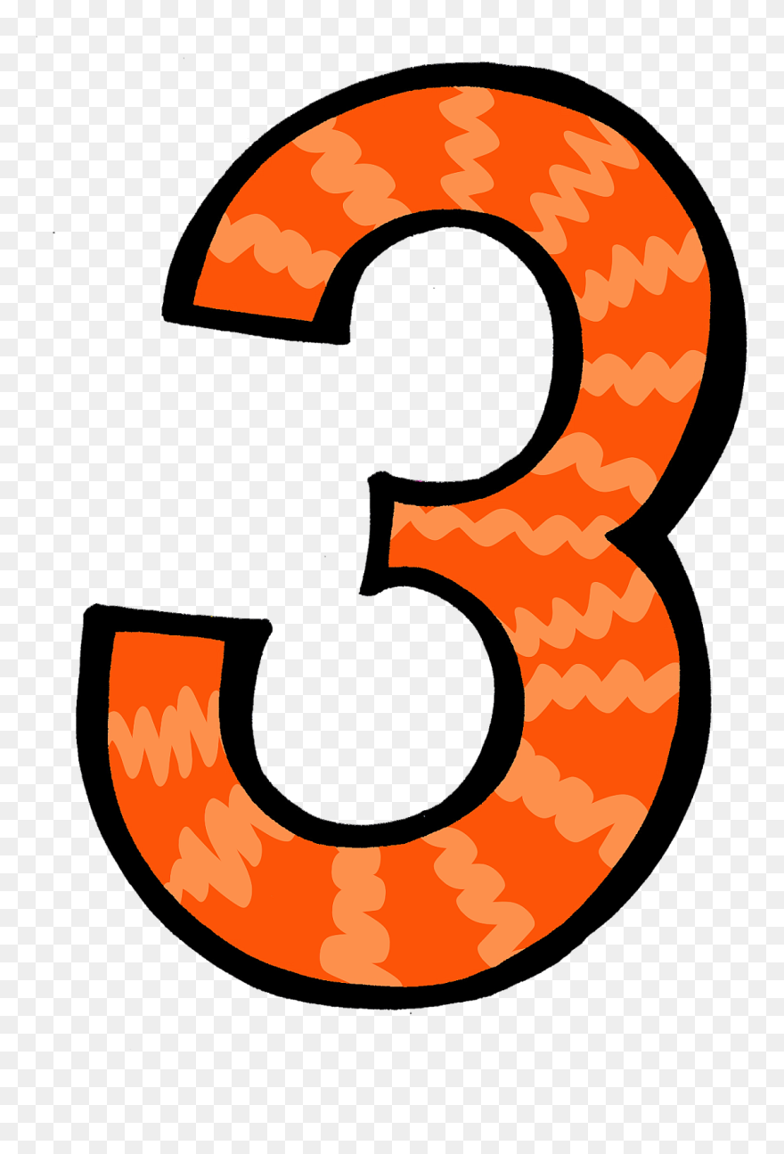 Orange Number 3 Beach Sand September - Number 3 Transparent Background ...