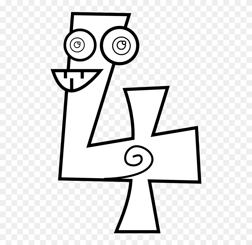 Transparent White Four Leaf Clover Png - Number 4 Crafts For ...