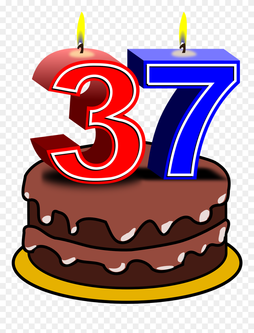37 Years And Counting - Birthday Cake Clip Art - Png Download (#5277494 ...