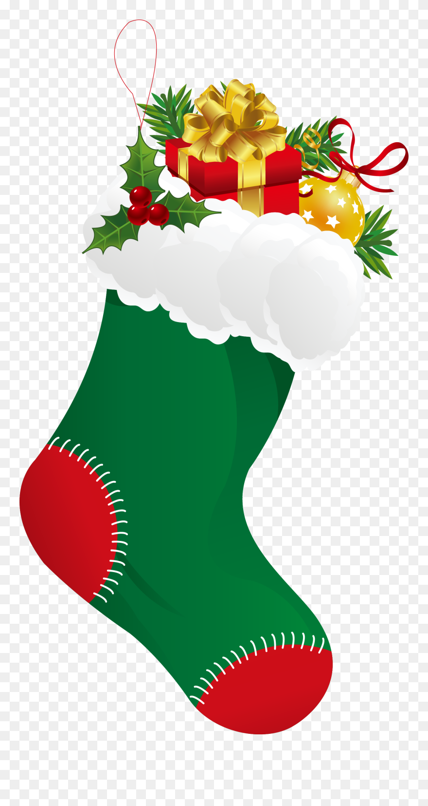 Christmas Stocking Sock Clip Art - Clip Art Christmas Socks - Png ...