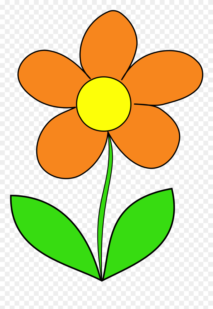 Download Animated Flower Cartoon Clipart Clip Freeuse Stock - Orange ...