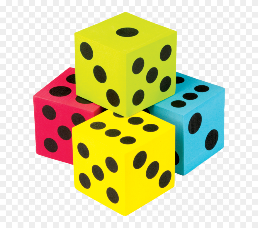 Download Hd Foam Colorful Jumbo Dice - Colorful Dice Clipart - Png ...