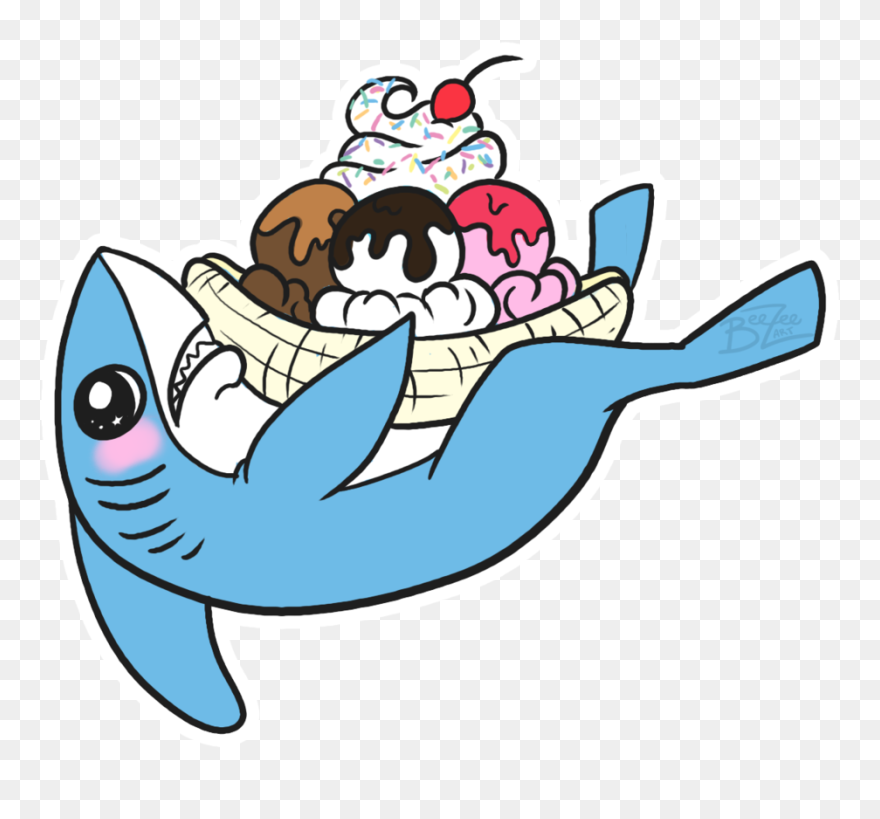 Left Shark Ice Cream= Love By Beezee-art - Shark Eating Ice Cream ...