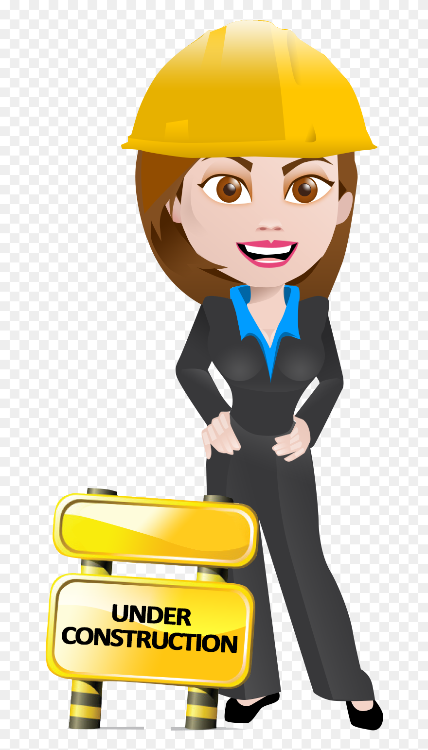 Cartoon Woman Construction Clipart - Female Engineer Clipart Png ...