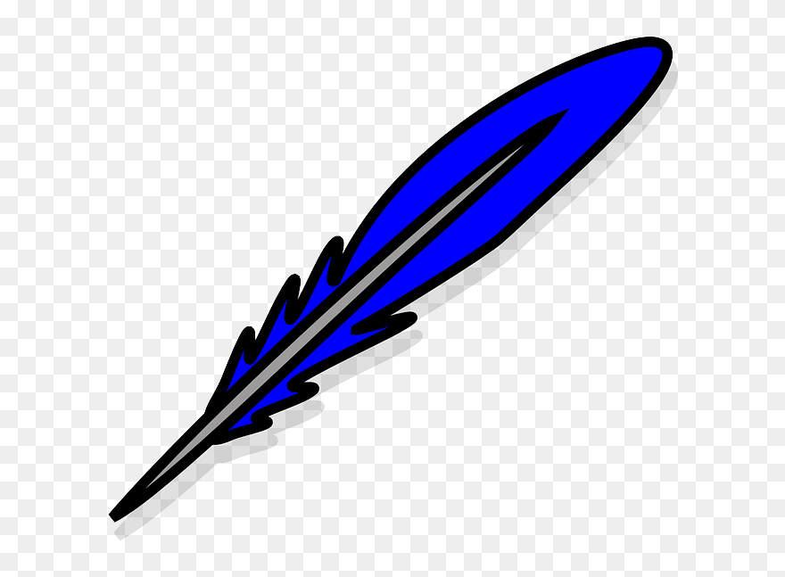 Blue Feather Clip Art At Clker - Blue Feather Cartoon - Png Download ...