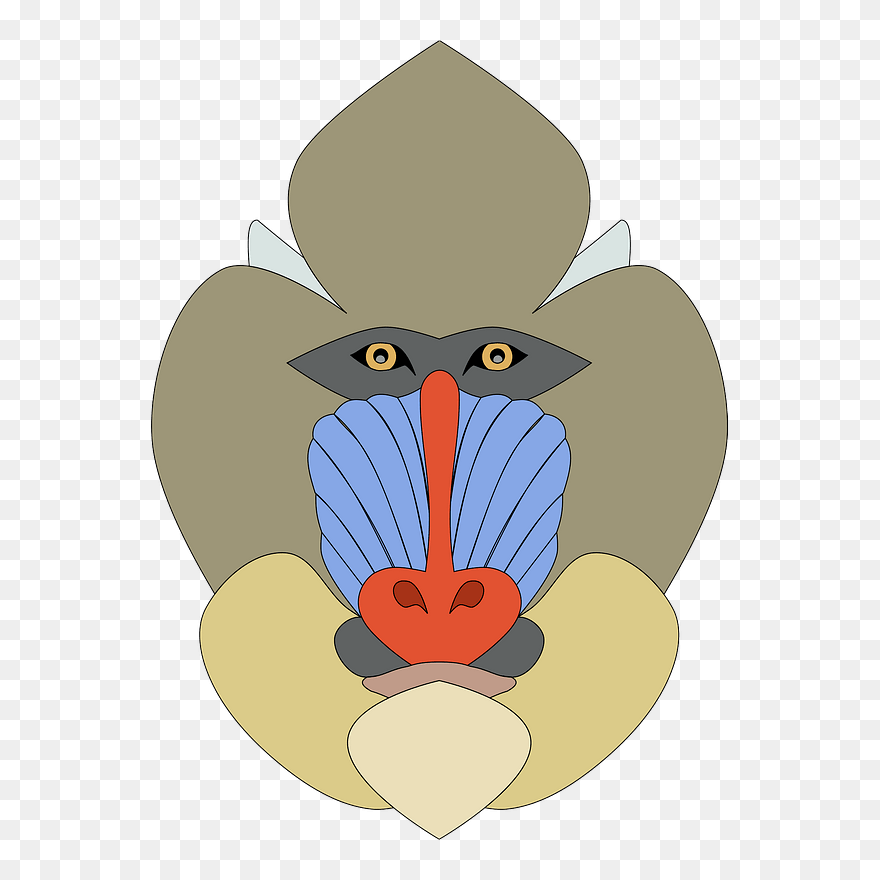 Mandrill Face Clipart - Mandril Cara Png Transparent Png (#5342506 ...