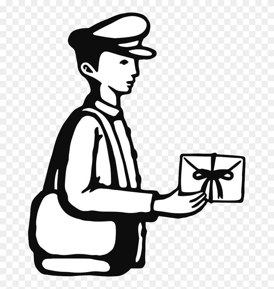 Mailman Clipart Mail Carrier, Mailman Mail Carrier - Clipart Black And ...
