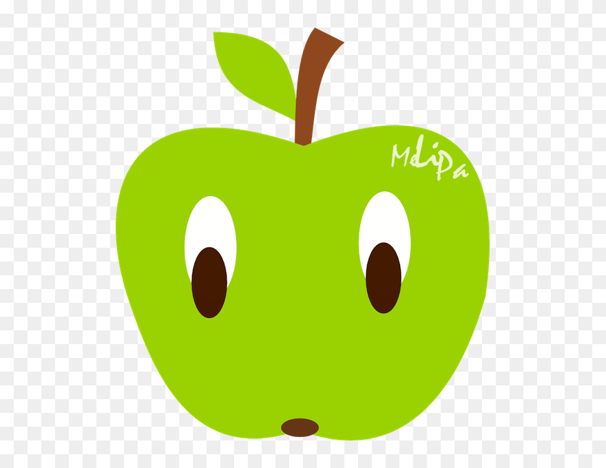 Apple Clipart Kawaii - Cute Green Apple Png Transparent Png (#5362169 ...