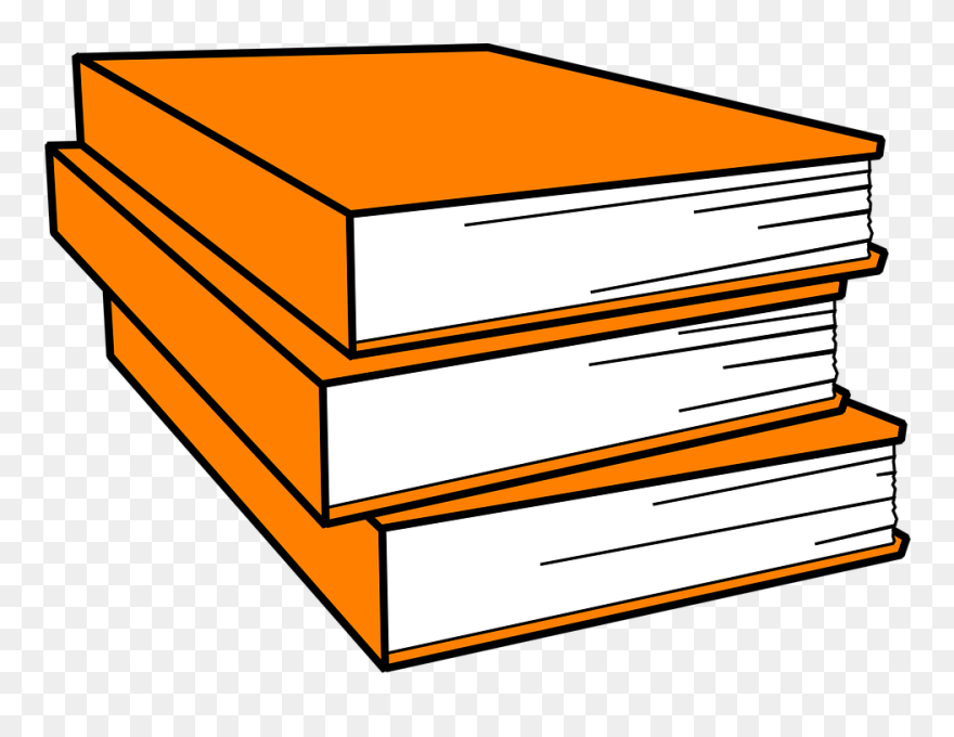 Books Pile Orange - Book Clipart Orange - Png Download (#5365271 ...
