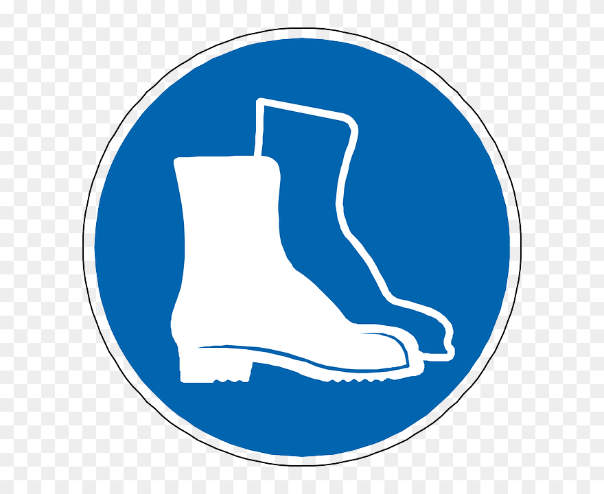 Download Foot Protection, Boots, Blue, Sign, Symbol, Icon - Safety Shoe ...