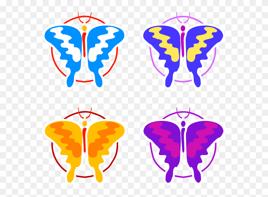 Four Butterflies Clipart - Png Download (#5377204) - PinClipart