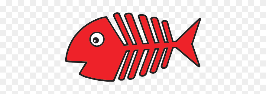Cartoon Fishbone Red - Colored Fish Bone Clipart - Png Download ...
