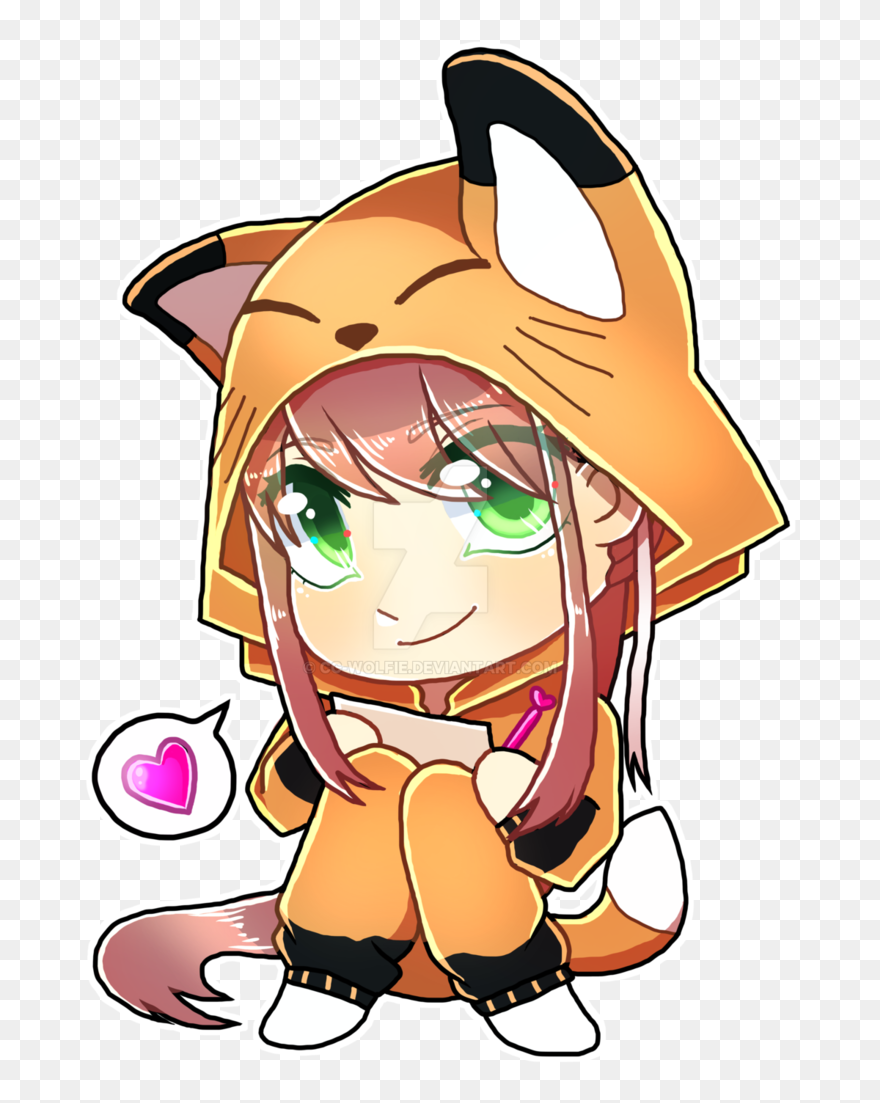 Download Monika Chibi Onesie By Cc-wolfie - Cartoon Clipart (#5383399 ...