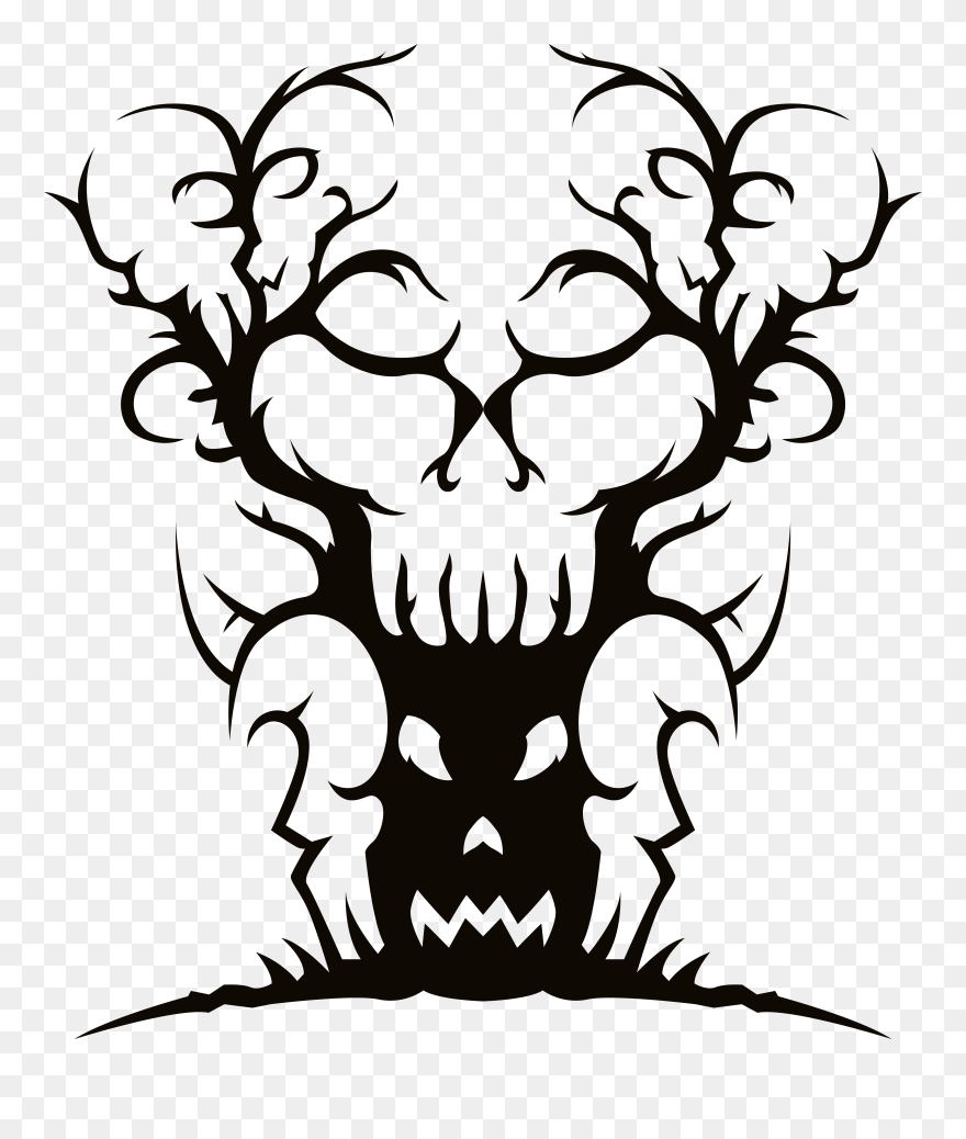 Tree Spooky Halloween Clip Art - Spooky Halloween Clip Art - Png ...