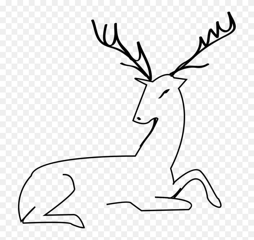 Download Line Art,wildlife,tail - Outline Dear Clipart - Png Download ...
