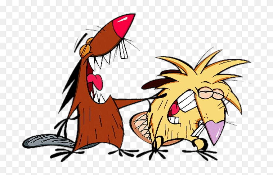 The Angry Beavers Having Fun - Rolling On The Floor Laughing Cartoon ...
