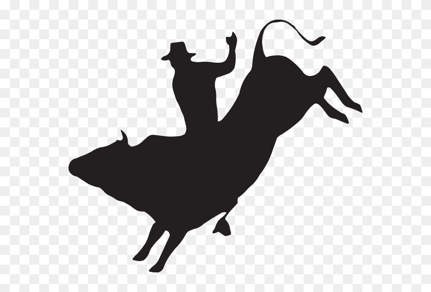 Download Bull Riding Decal Rodeo Sticker - Rodeo Bull Rider Silhouette ...