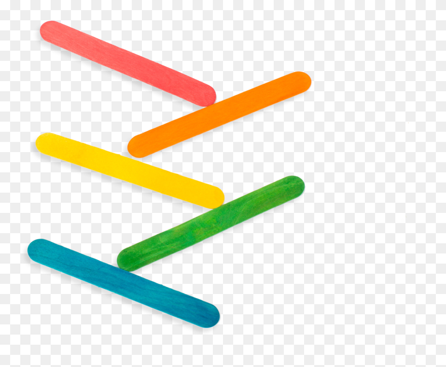 Download Popsicle Stick Crafts Png - 5 Popsicle Sticks Colored Clipart ...