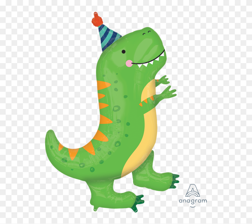 Cute Party T-rex Happy Dino - Dinosaur Super Shape Balloon Clipart ...