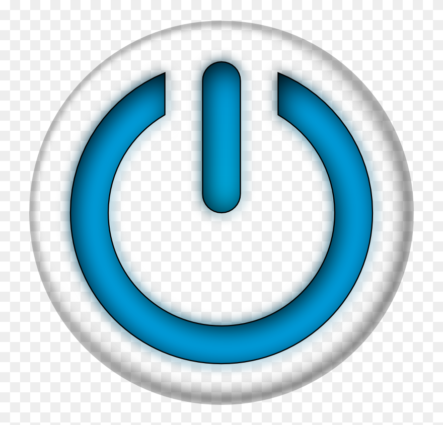 Blue Power Sign Button - Sign Out Button Png Clipart (#5414904 ...