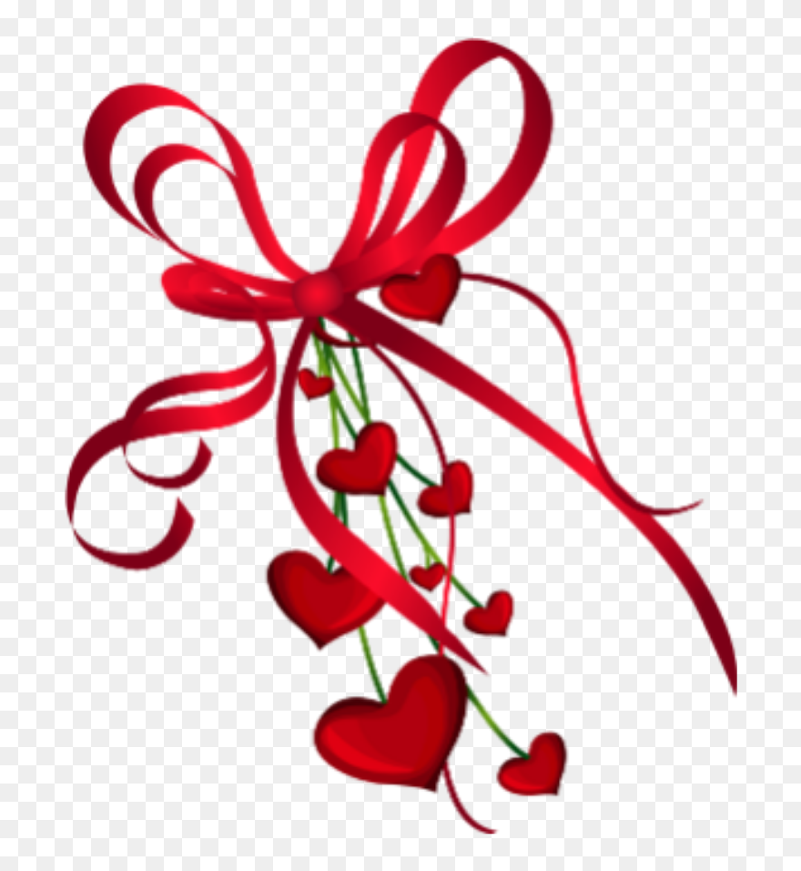 Download #heart #hearts #red #ribbons #ribbon - Valentines Clip Art Png ...