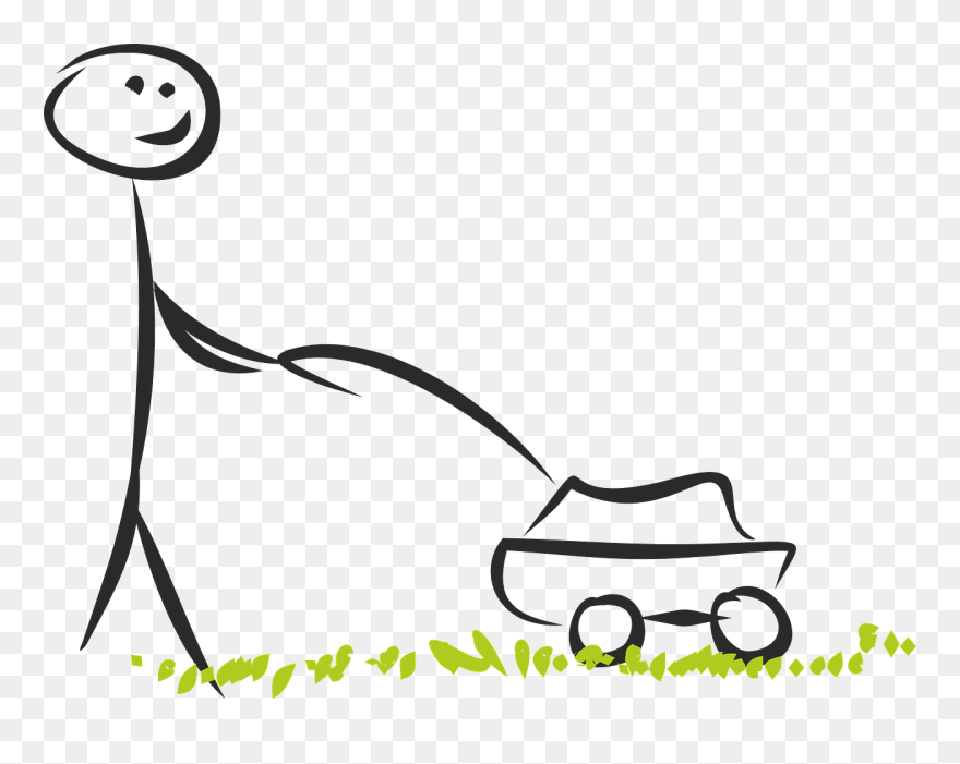 Download Stick Figure Mowing A Lawn Clipart (#5419451) - PinClipart