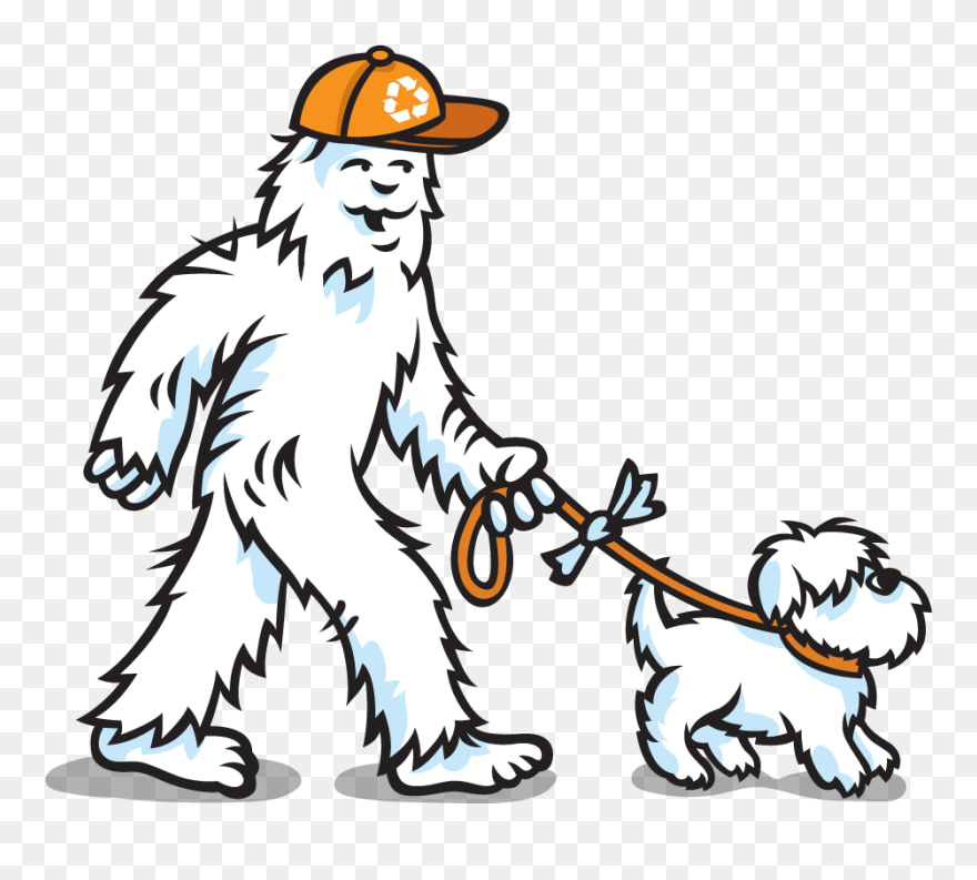 Download Cartoon Picture Of The Carbon Yeti Walking A Dog Clipart ...