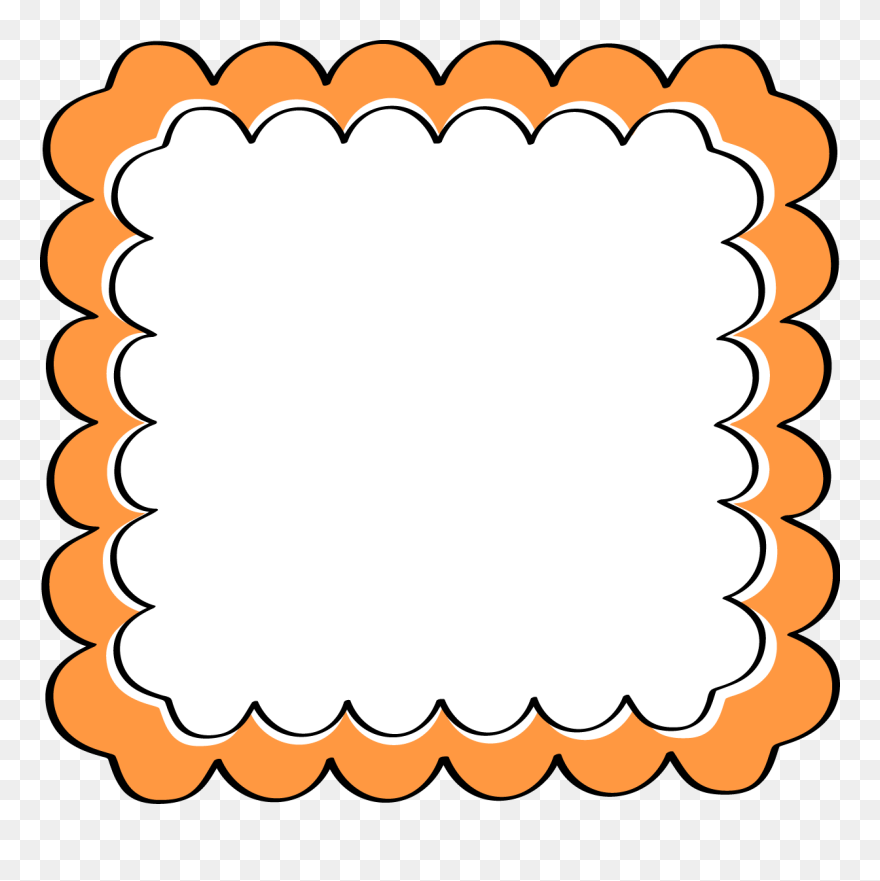 Orange Scalloped Frame - Clip Art - Png Download (#5422586) - PinClipart