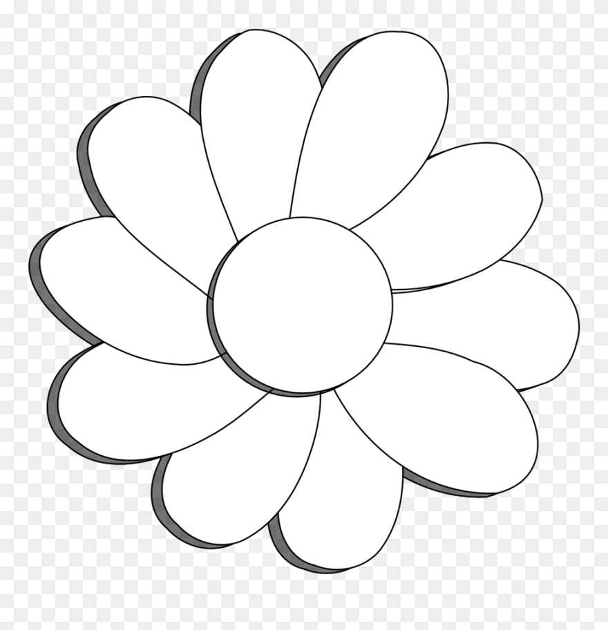 Download Transparent Flower Clip Art Black And White - Clip Art - Png ...